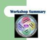 Workshop Summary - 豆丁网