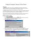 Using the Contingency Analysis in Power World使用应急分析电源世界 - 豆丁网